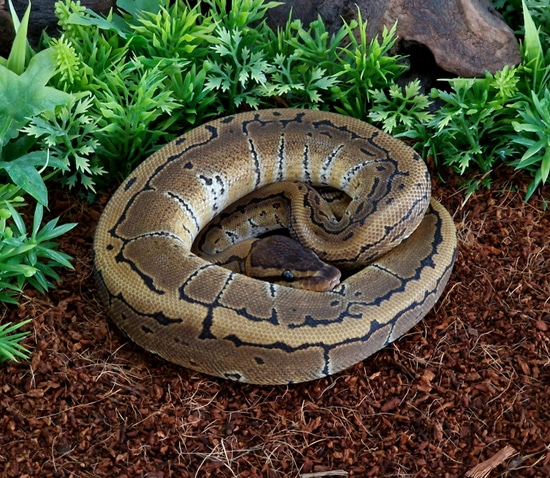 Pinstripe 50% Het Green Ghost Ball Python by D&H Royals