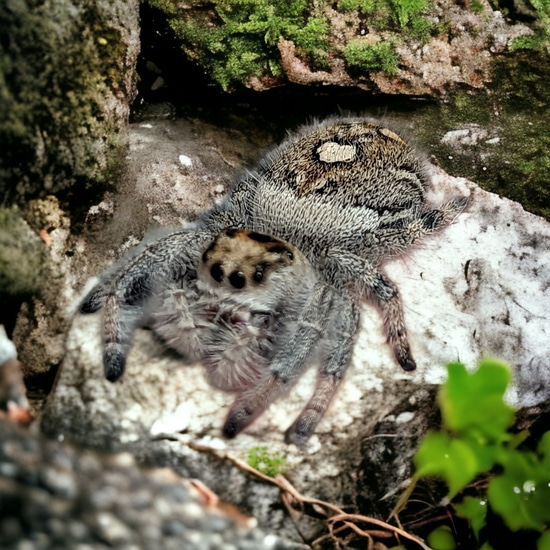 I8 Peach Female Regal Jumping Spider by The Spoodiverse