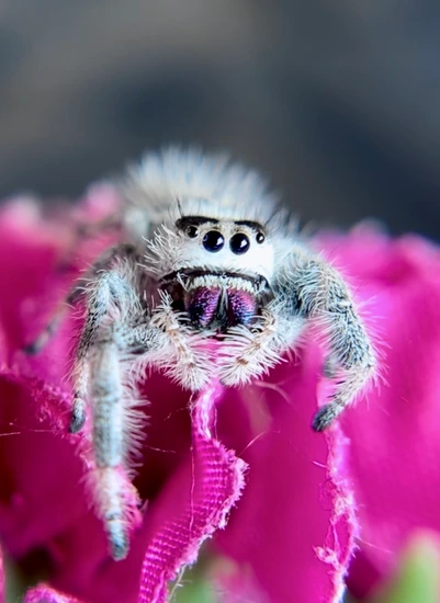 “Pixie” - White Phase Phiddipus Regius “Regal” Jumping Spider by Fusion ...