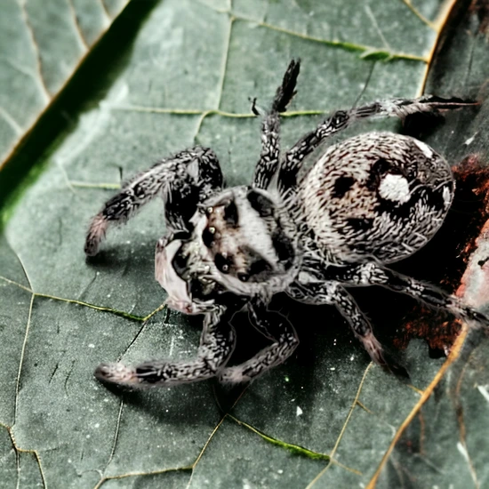 White Bahamas Hybrid Jumping Spiderlings by The Gentle Web